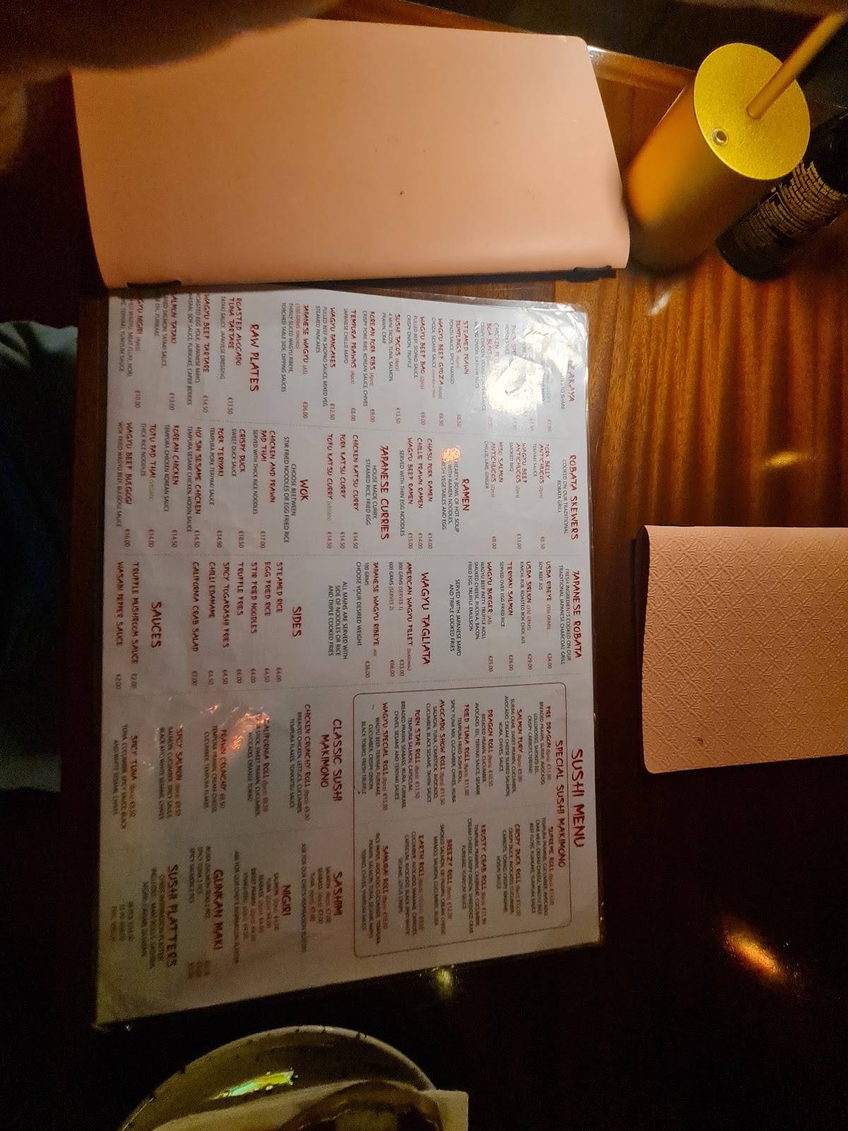Menu at Wagyu Bar & Kitchen, Valletta