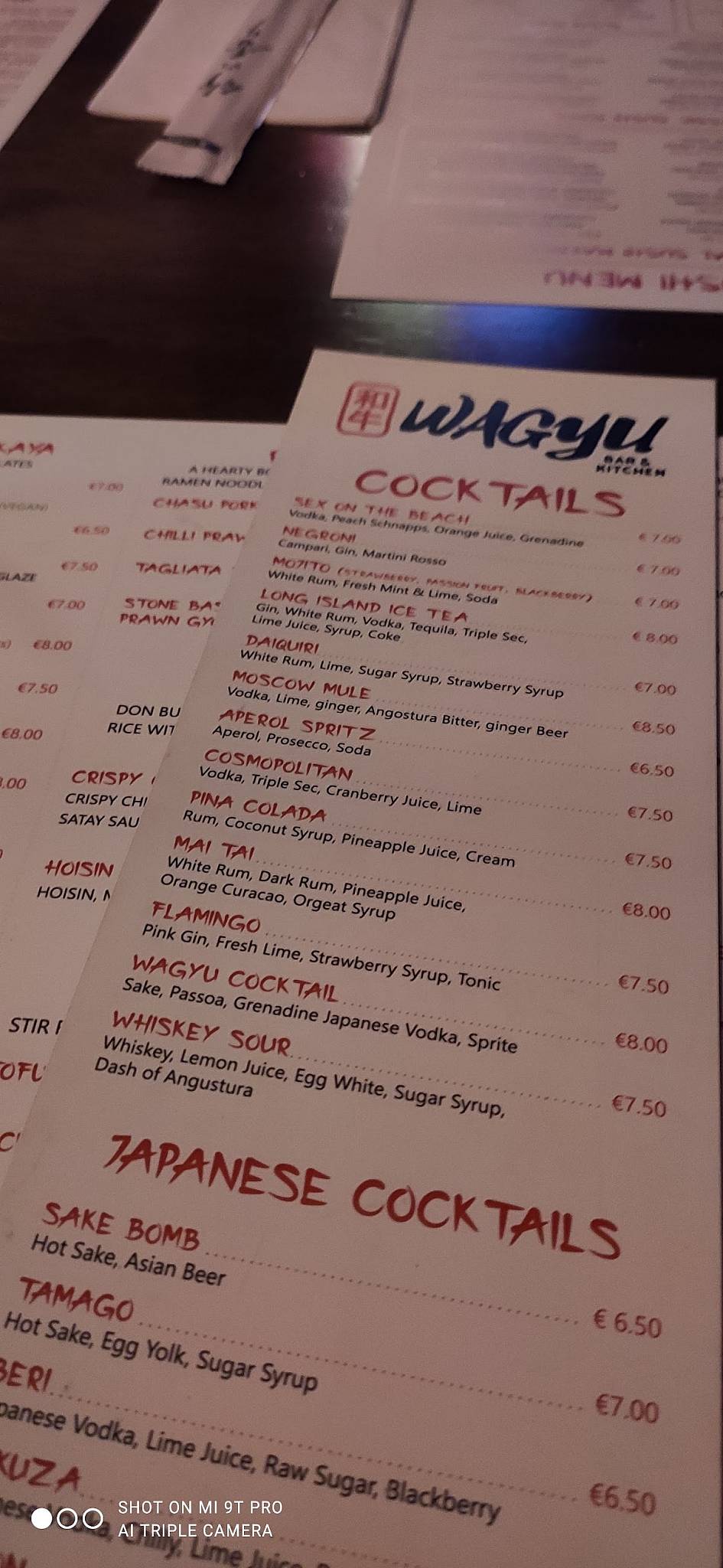 Menu at Wagyu Bar & Kitchen, Valletta