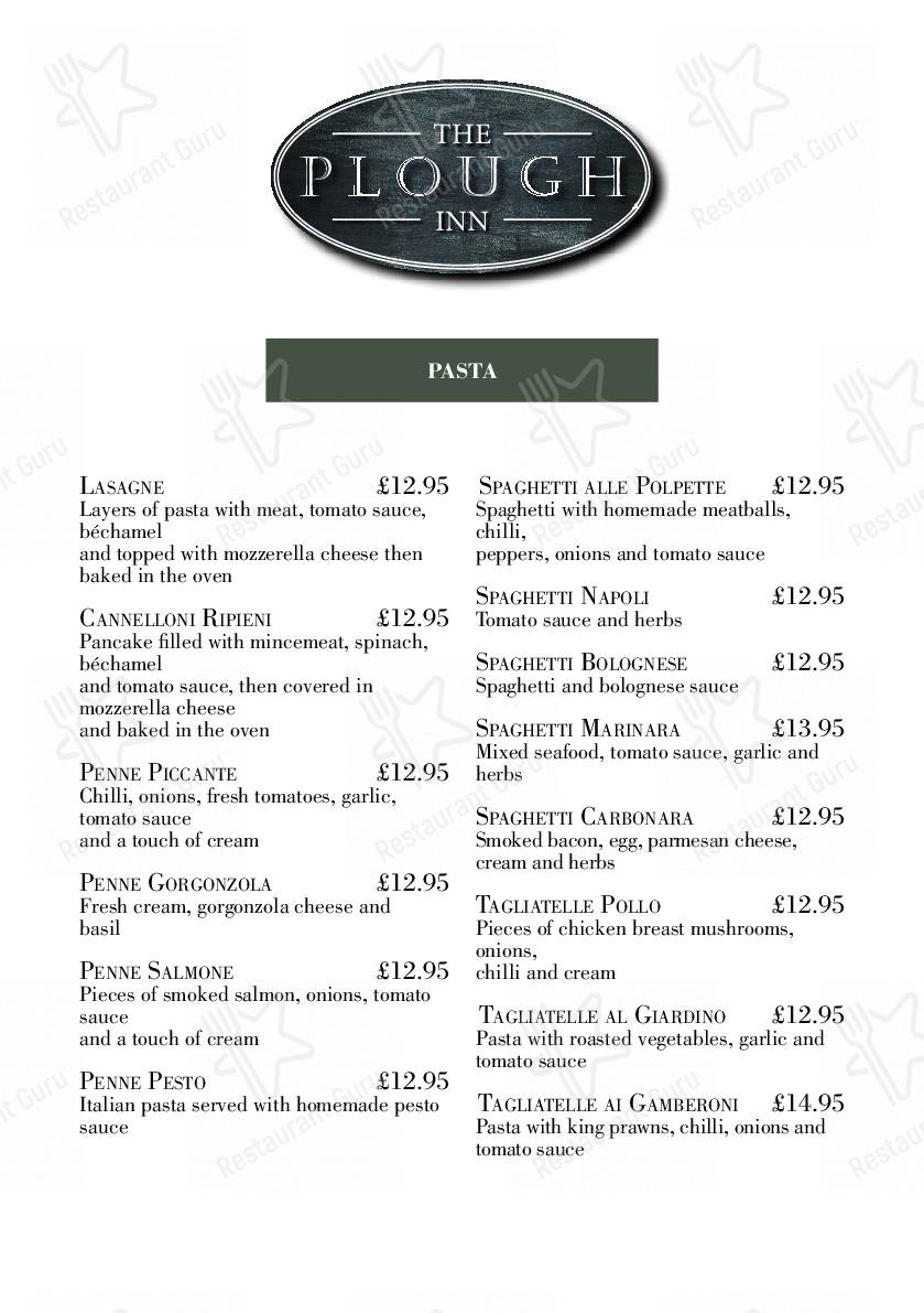 Menu at The Plough Inn Croft pub & bar, Croft