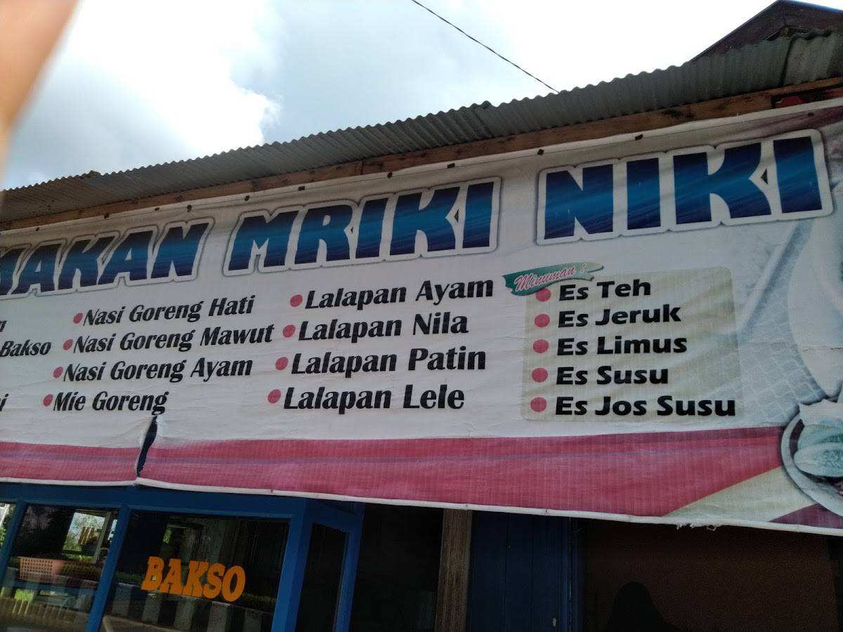 Menu at Warung Mie Ayam dan Bakso Mriki Niki restaurant, Indonesia