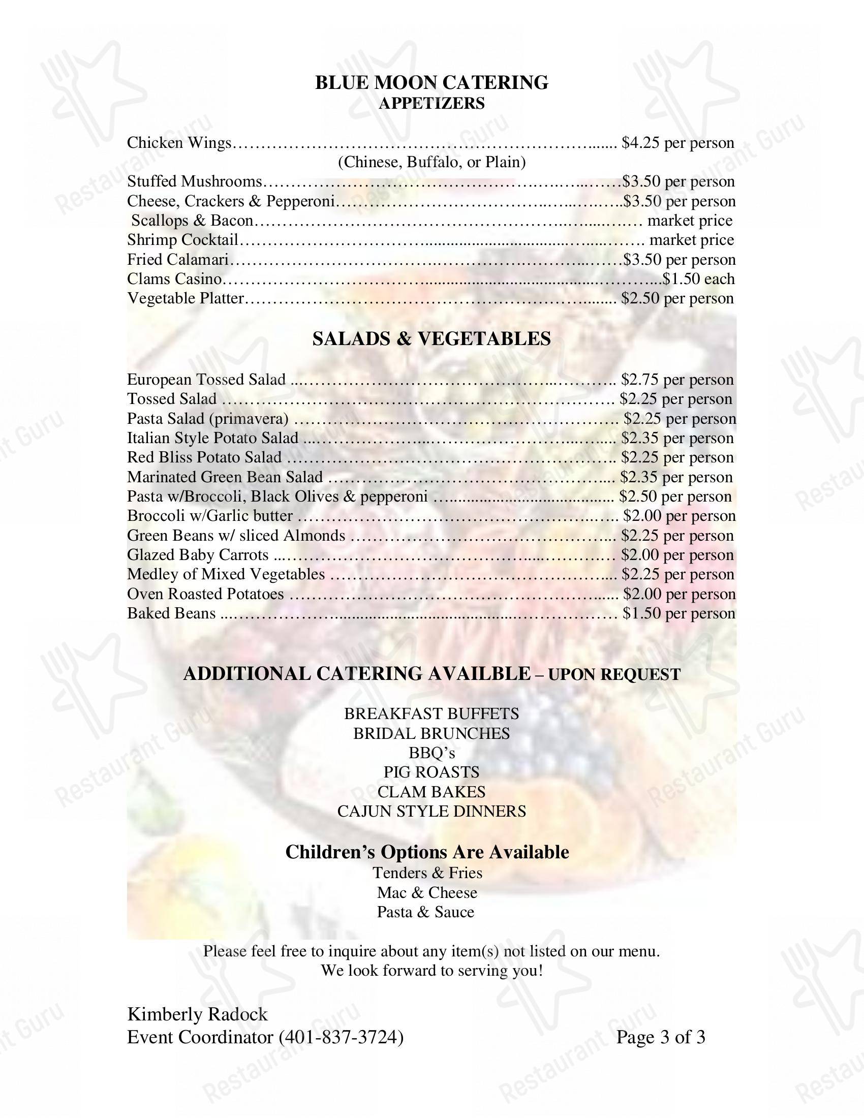 Menu at Warwick FOP pub & bar, Warwick