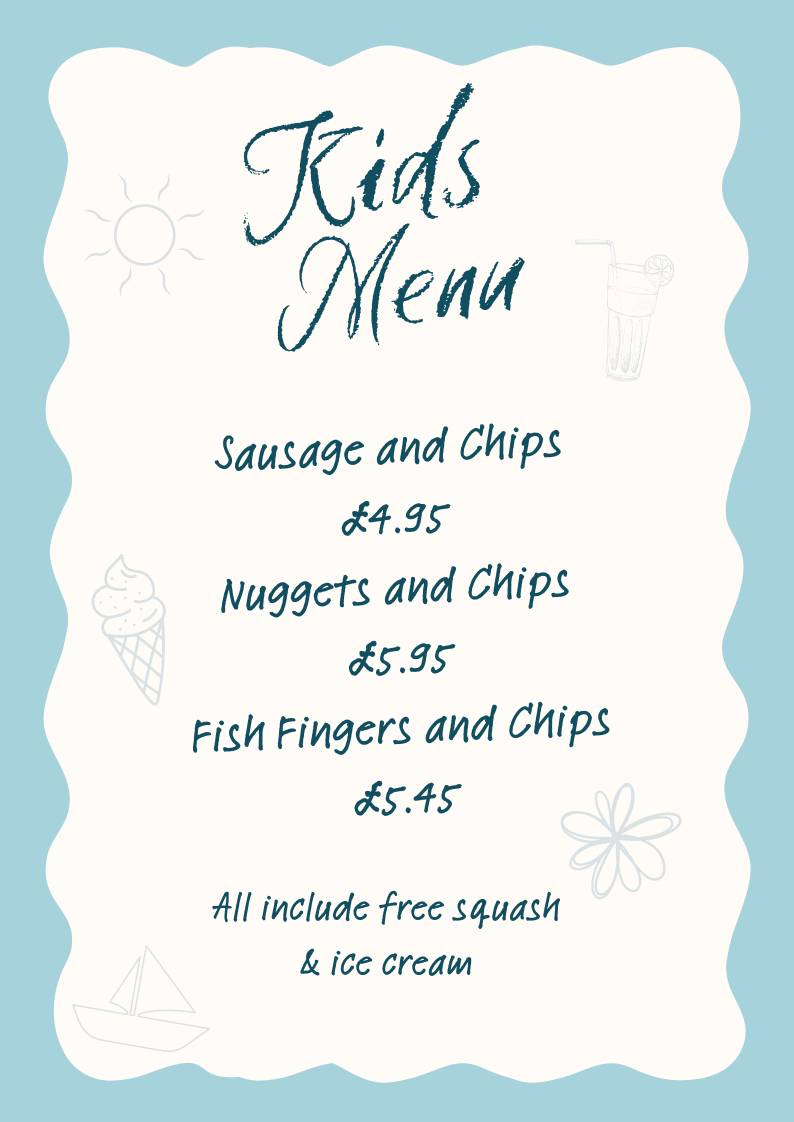 Menu at Waterfront Hotel restaurant, Deal
