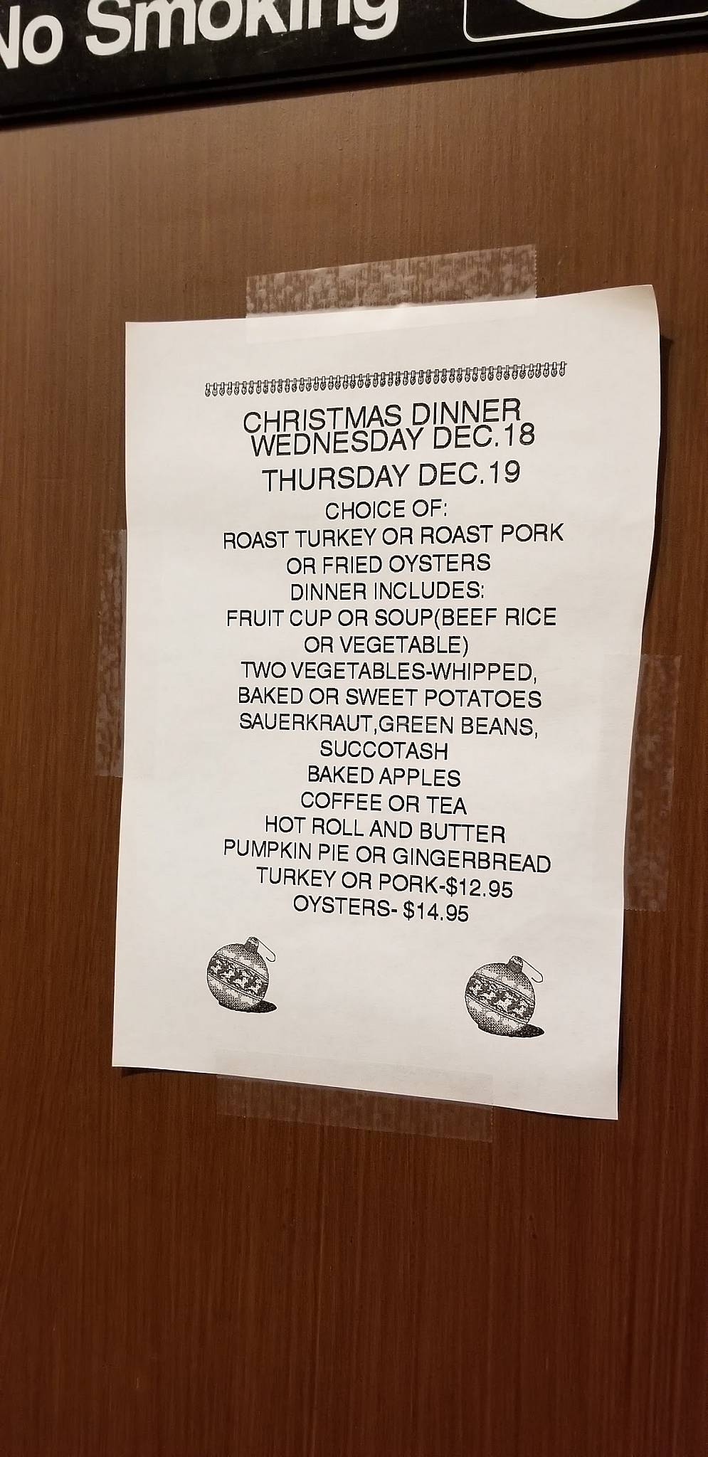 Menu at Parlor House restaurant, Waynesboro