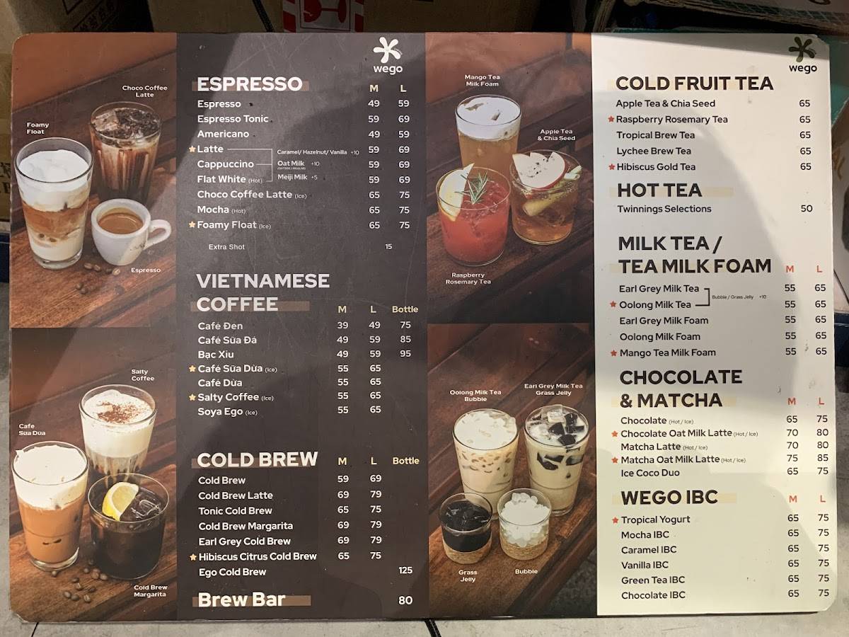 Menu at Wego Coffee Thảo Điền restaurant, Ho Chi Minh City