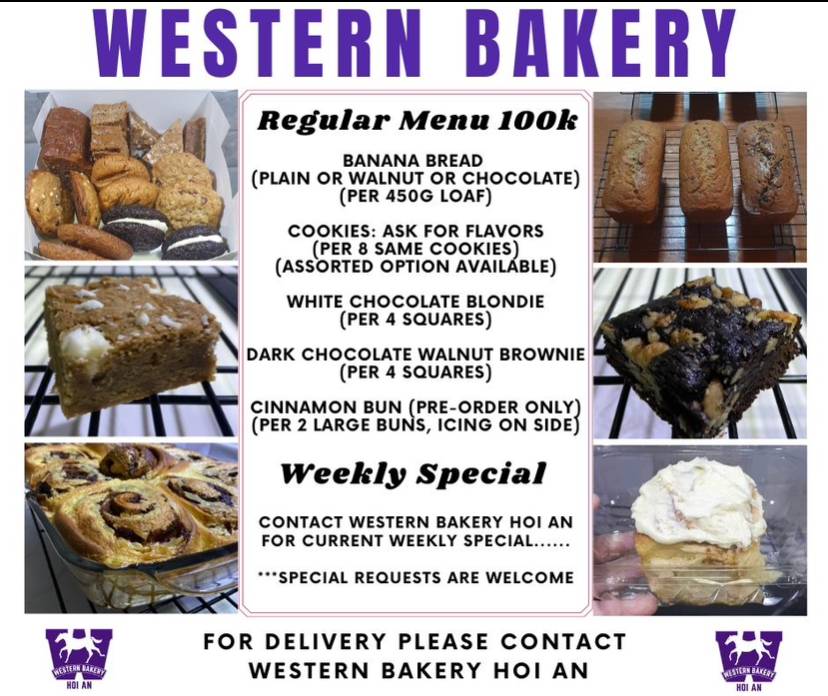 Menu at Western Bakery Hoi An (delivery only), Hoi An