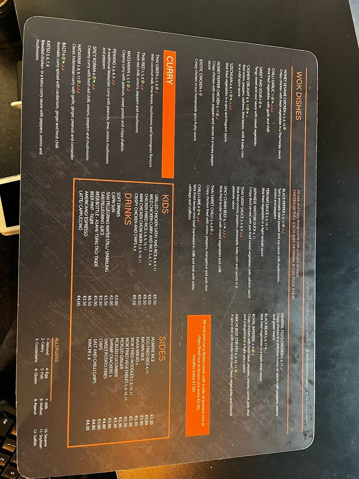 Menu at Mi Asian Street Food restaurant, Wexford
