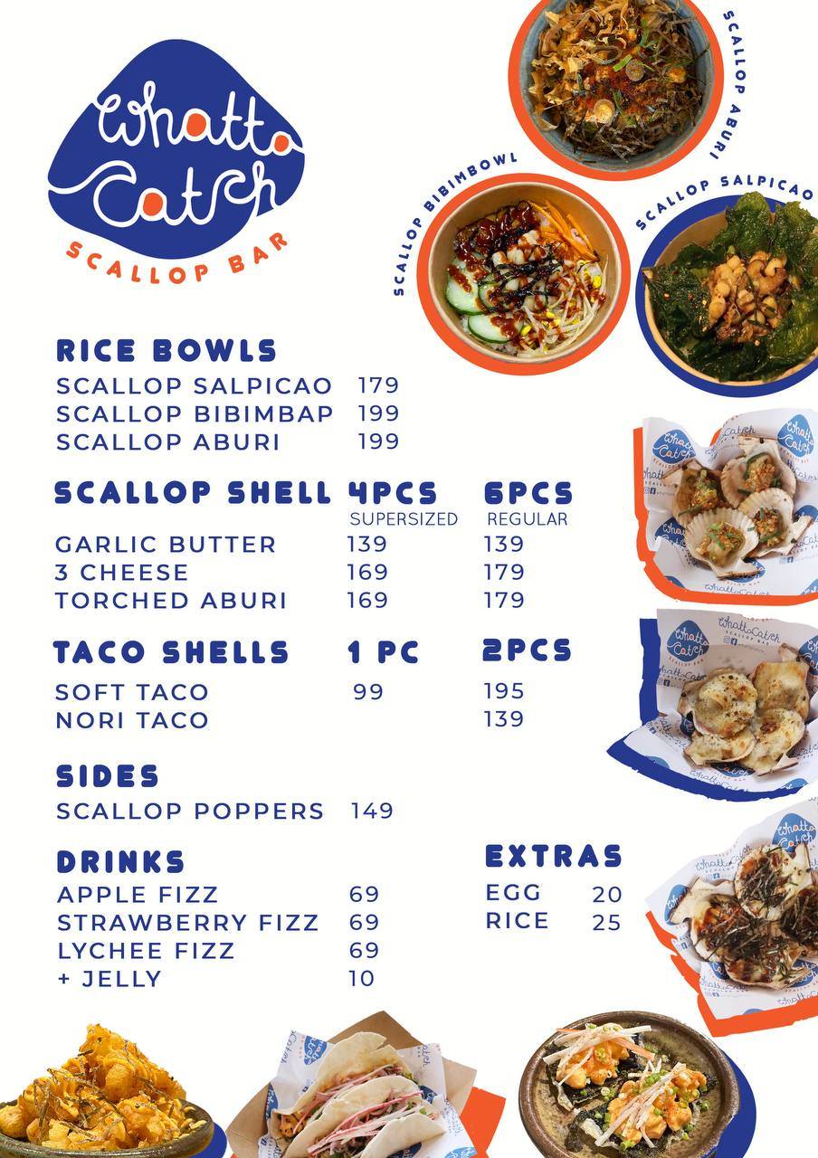 Menu at Whatta Catch Scallop Bar - Taft, Manila