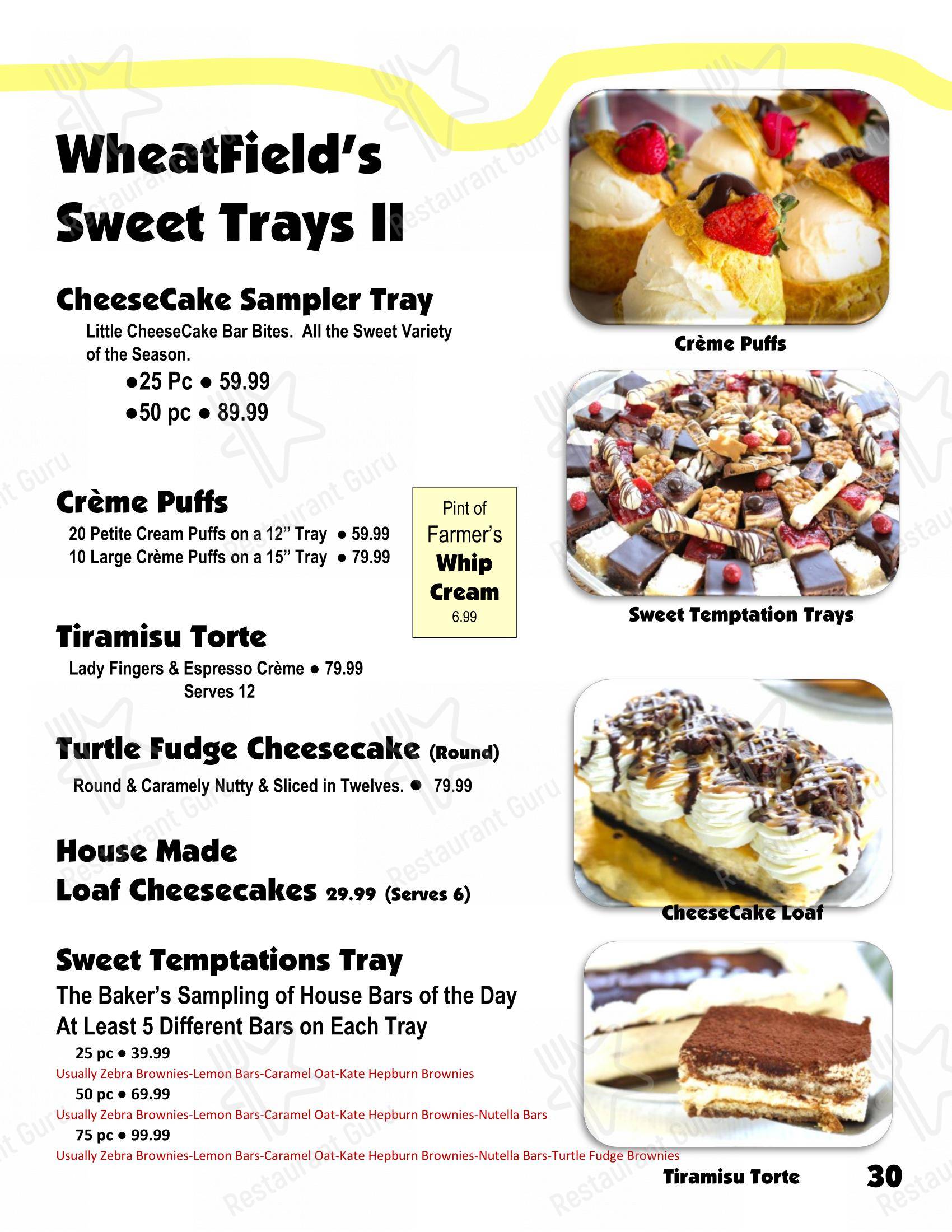 Menu at WheatFields Eatery & Bakery, Omaha, S 103rd St