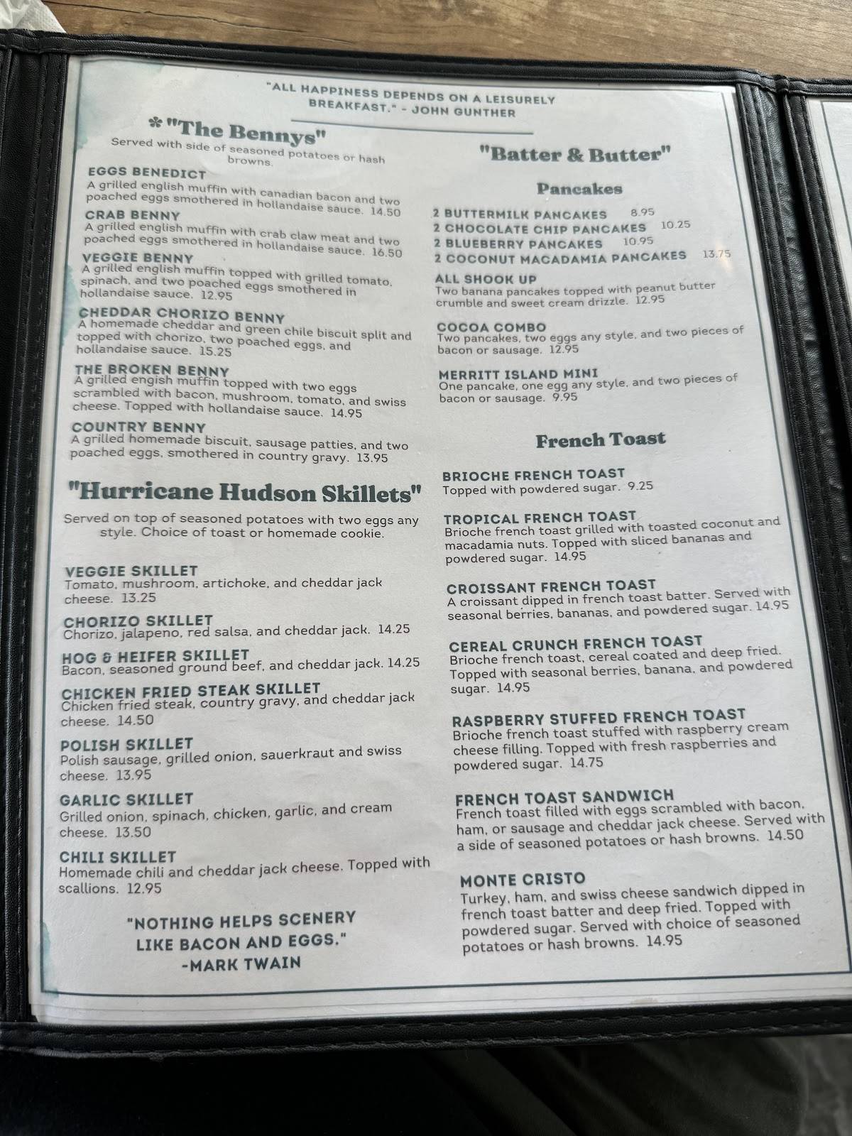 Menu at Whisk & Grind restaurant, Cocoa Beach