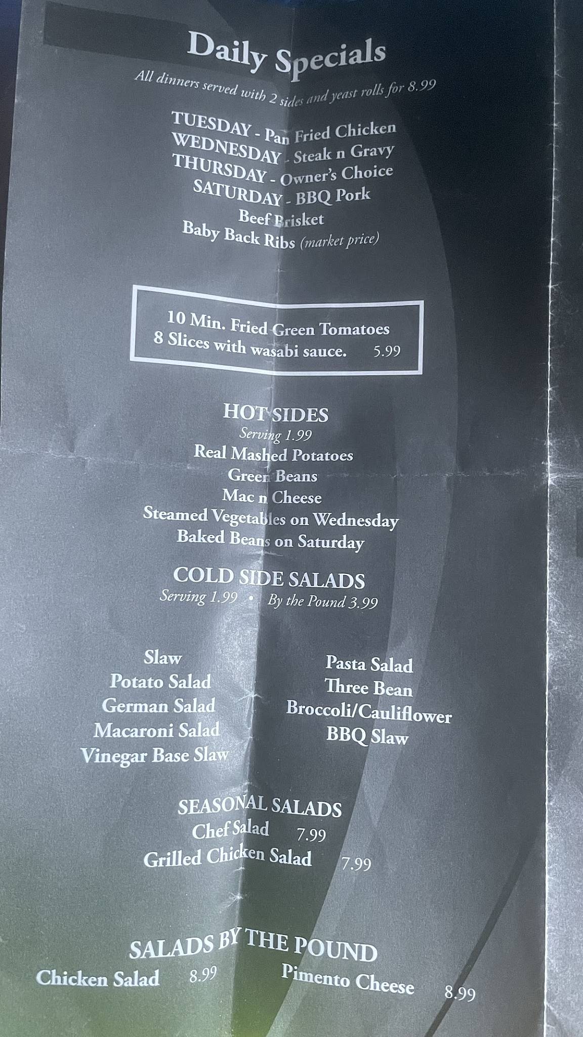 Menu at Whistle Stop Deli & Catering restaurant, Unicoi, 110 Howard ...