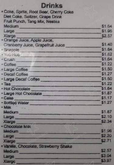 Menu at White Mana fast food, Jersey City