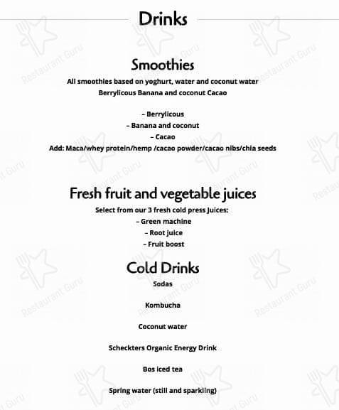 Menu at Whole Earth Cafe & Accommodation, Cape Town