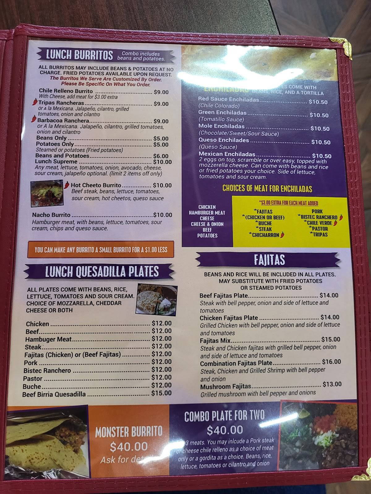 Menu at Gutierrez Family Restaurant, Wichita Falls