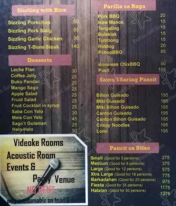 Carta del pub y bar Wide Eye Ground Grill (Kuwagos), Makati