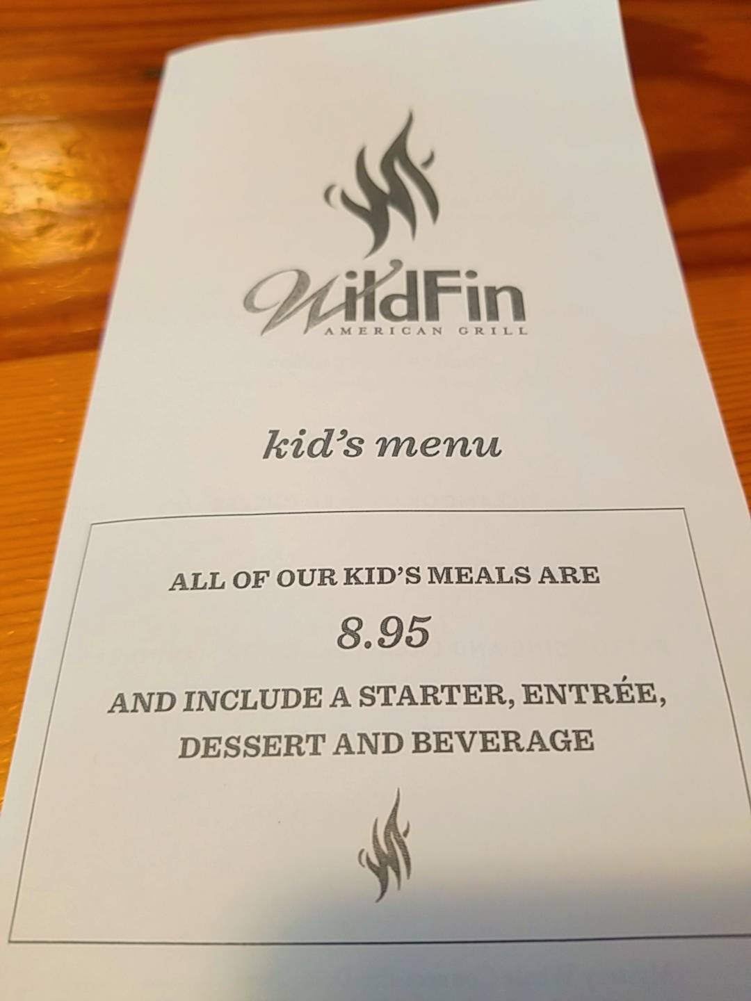 Menu at WildFin American Grill pub & bar, Tacoma