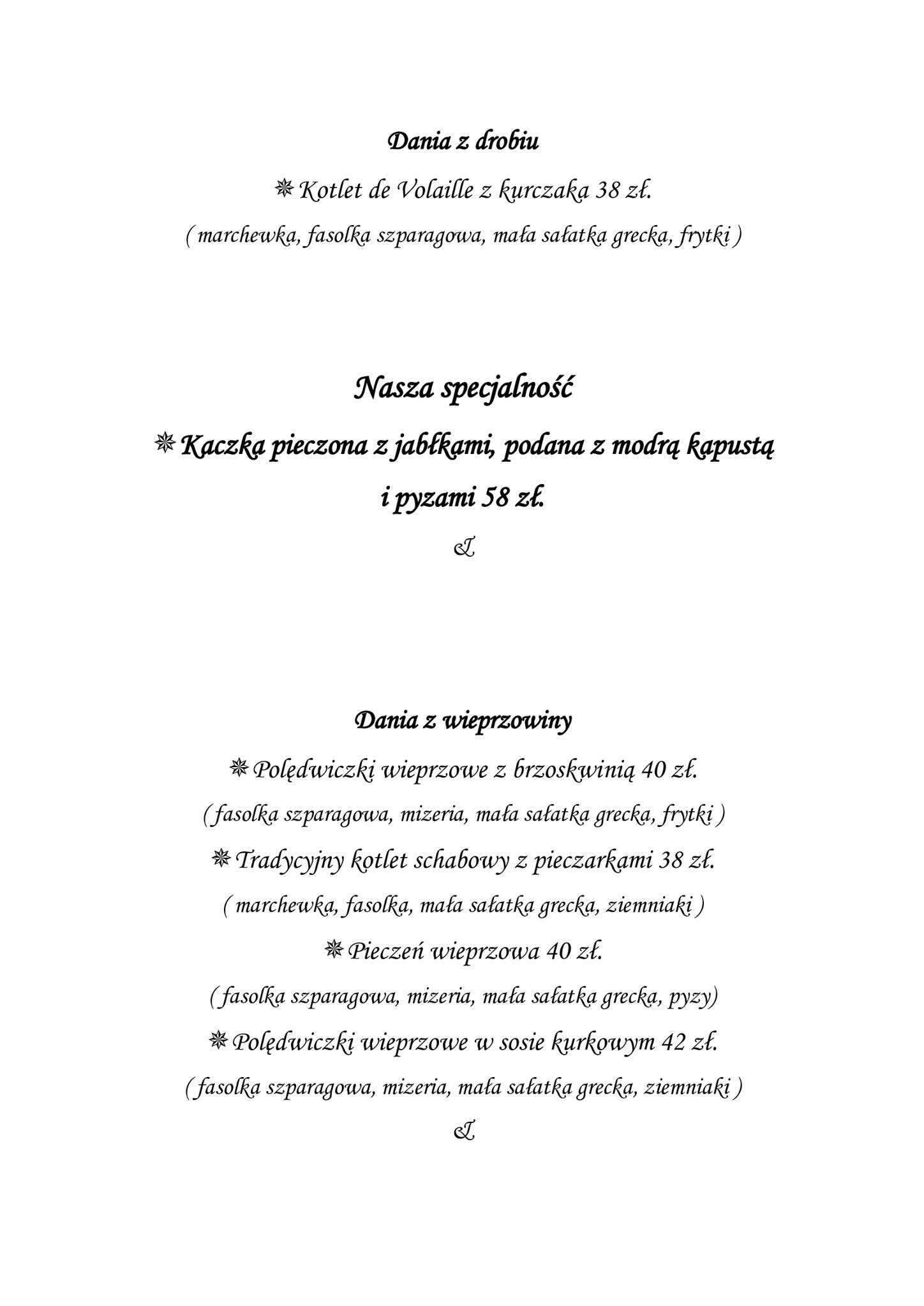 Menu at Willa "Nestor" Restauracja i Noclegi restaurant, Kórnik
