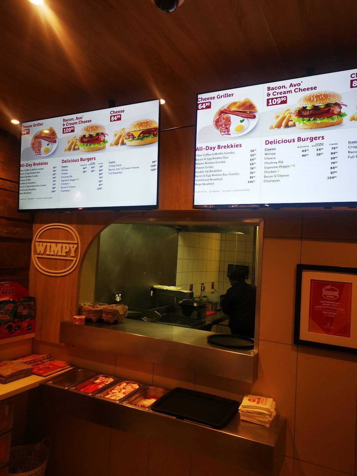 Menu at Wimpy restaurant, Plettenberg Bay, Cnr N2