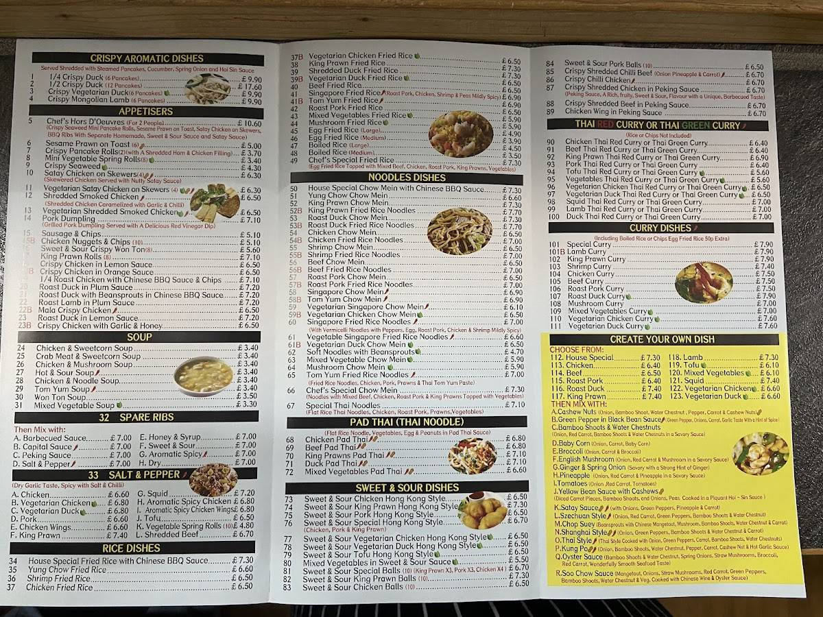 Menu at Wing Hong fast food, Honiton