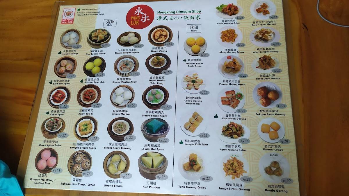 Menu at Winglok Hongkong Dimsum Citra Raya restaurant, Cikupa