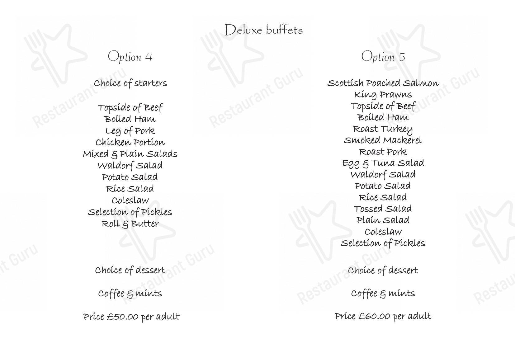 Menu at The Holt Fleet restaurant, Worcester