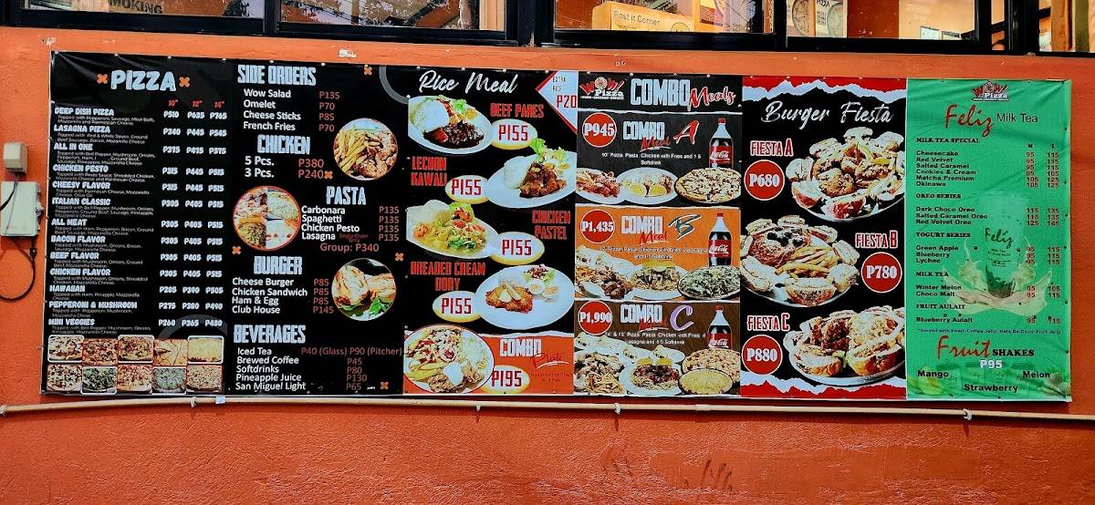 Menu at Wow Pizza restaurant, Baguio, CJCC+3CG