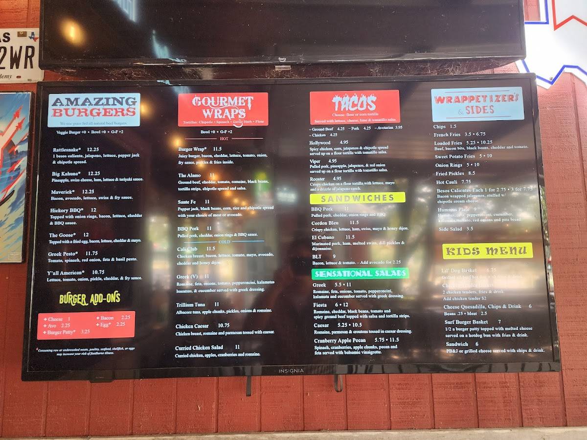 Menu at Wraptitude pub & bar, San Antonio, FM3009