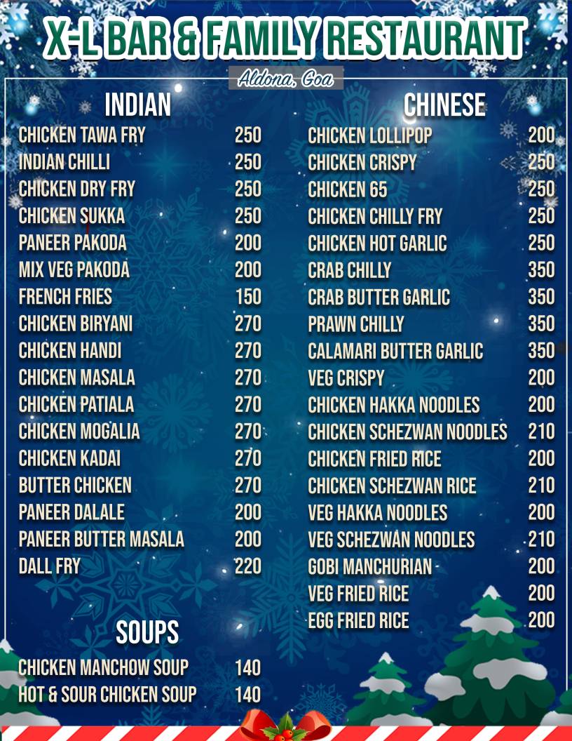 Menu at XL Bar And Family Restaurant, Aldona