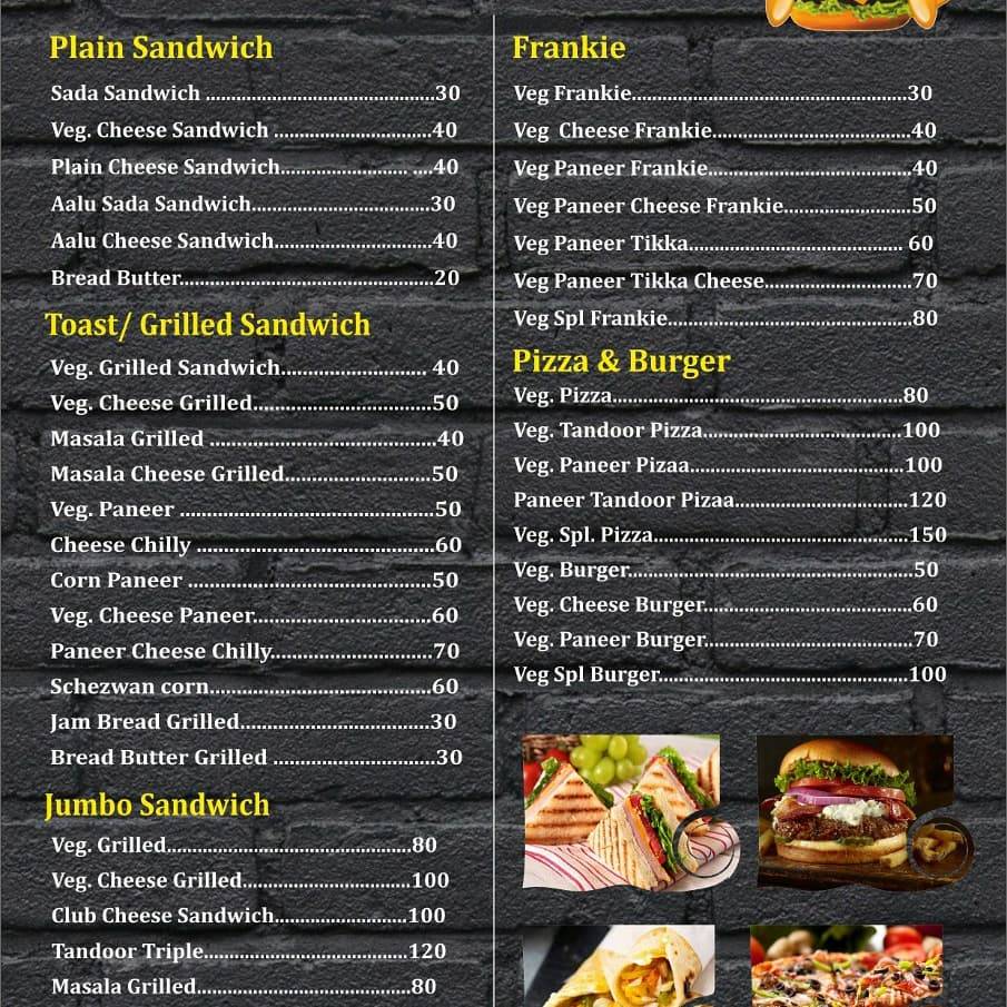 Menu at YP snacks, Badlapur