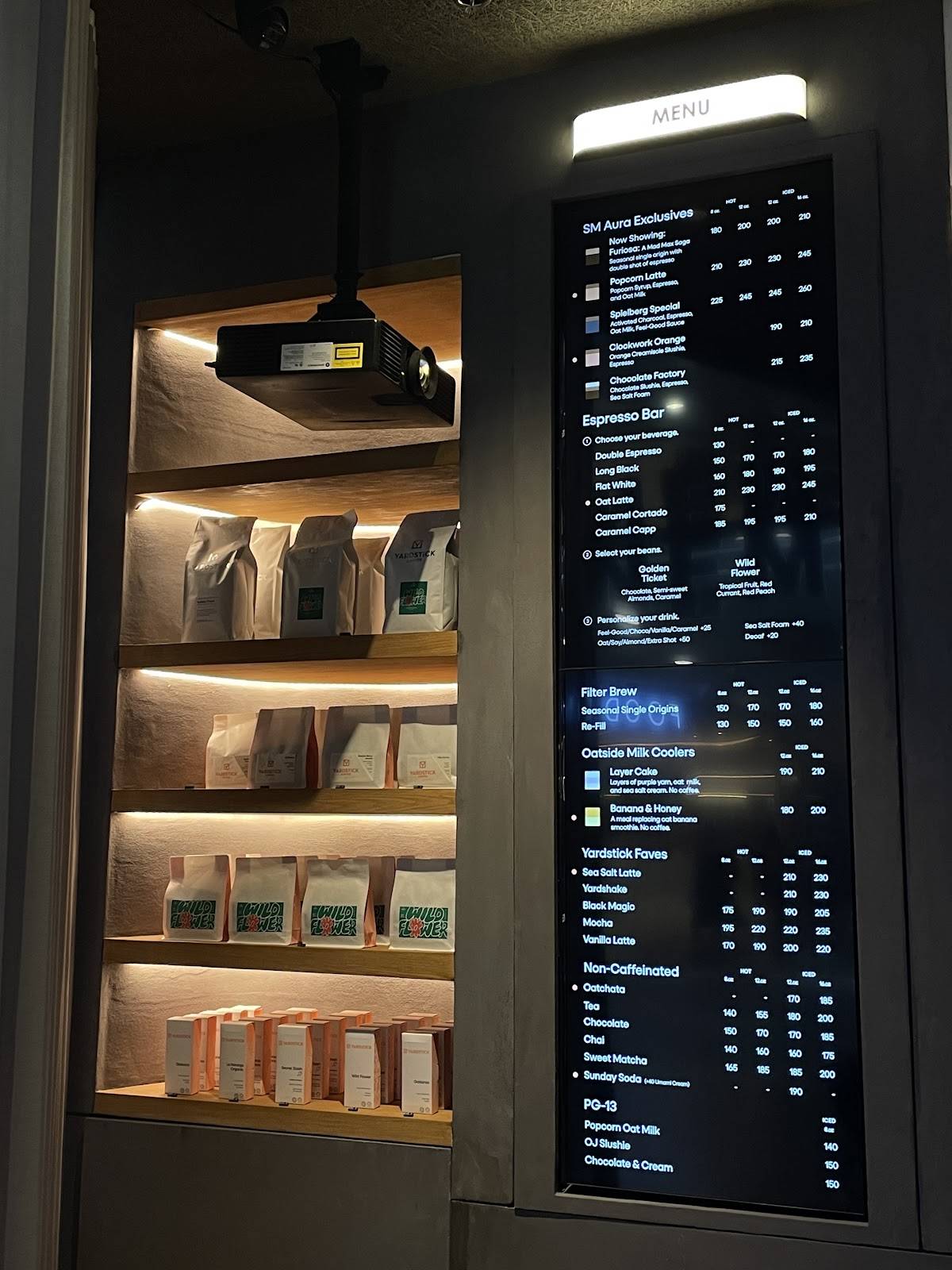 Menu at Yardstick Coffee SM Aura, Taguig