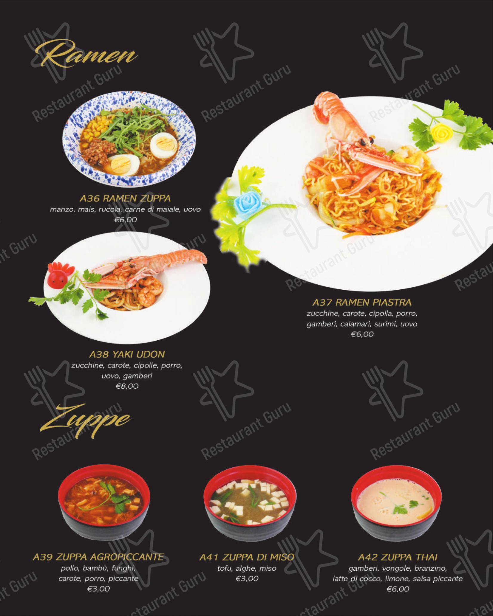 Menu da Yuki Sushi Ragusa ristorante, Ragusa, Viale delle Americhe
