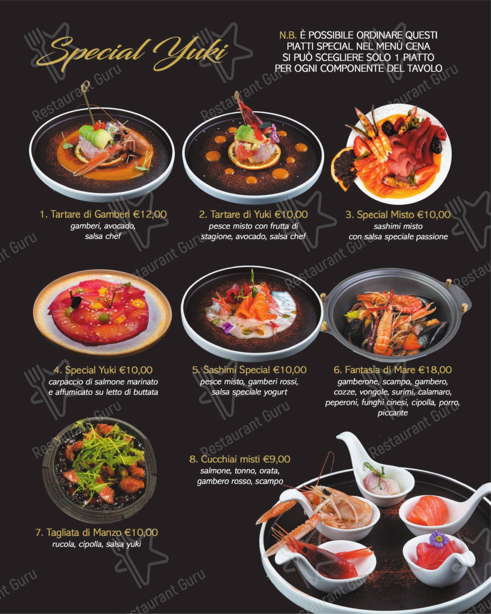 Menu da Yuki Sushi Ragusa ristorante, Ragusa, Viale delle Americhe