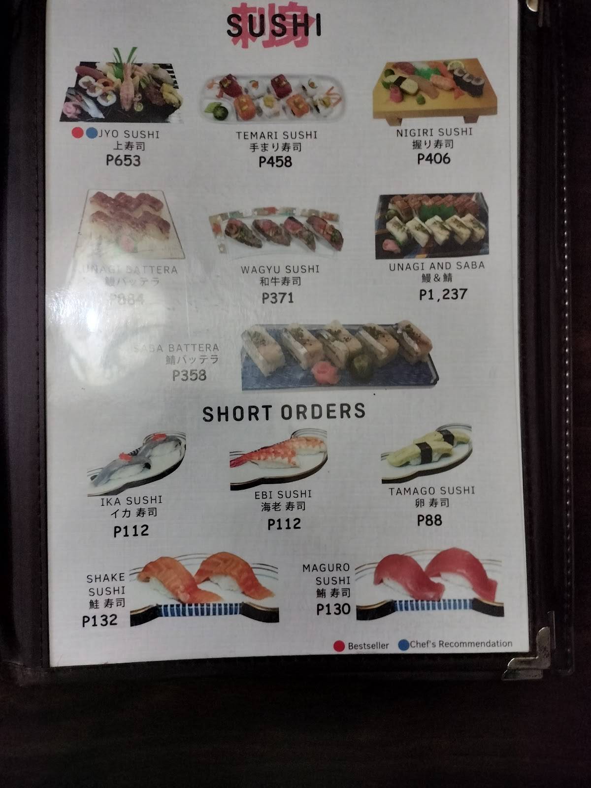 Menu at Yutaka Izakaya restaurant, Quezon City, UNIT X