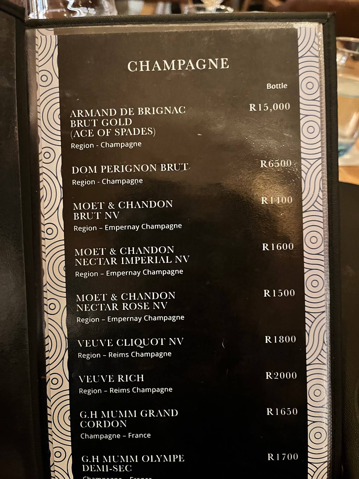 Menu at Zai Restaurant Durban, Durban