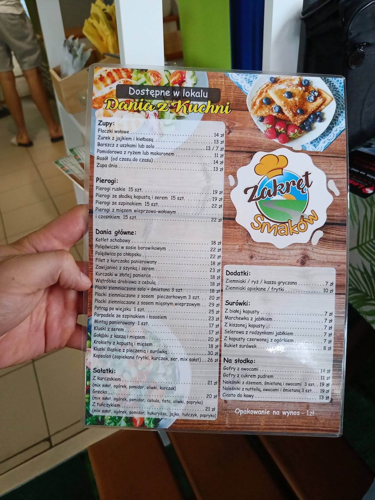 Menu at Zakręt smaków restaurant, Harta