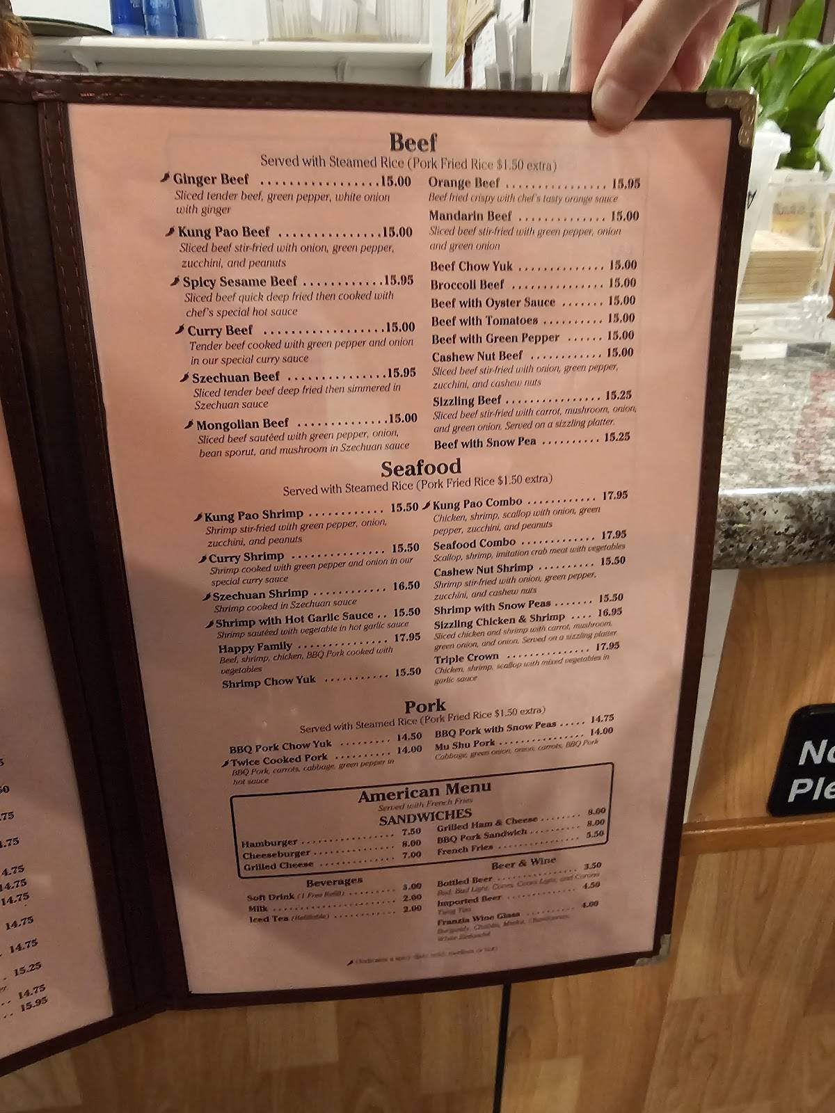 Menu at Zhen’s Chinese Restaurant, Saint Helens