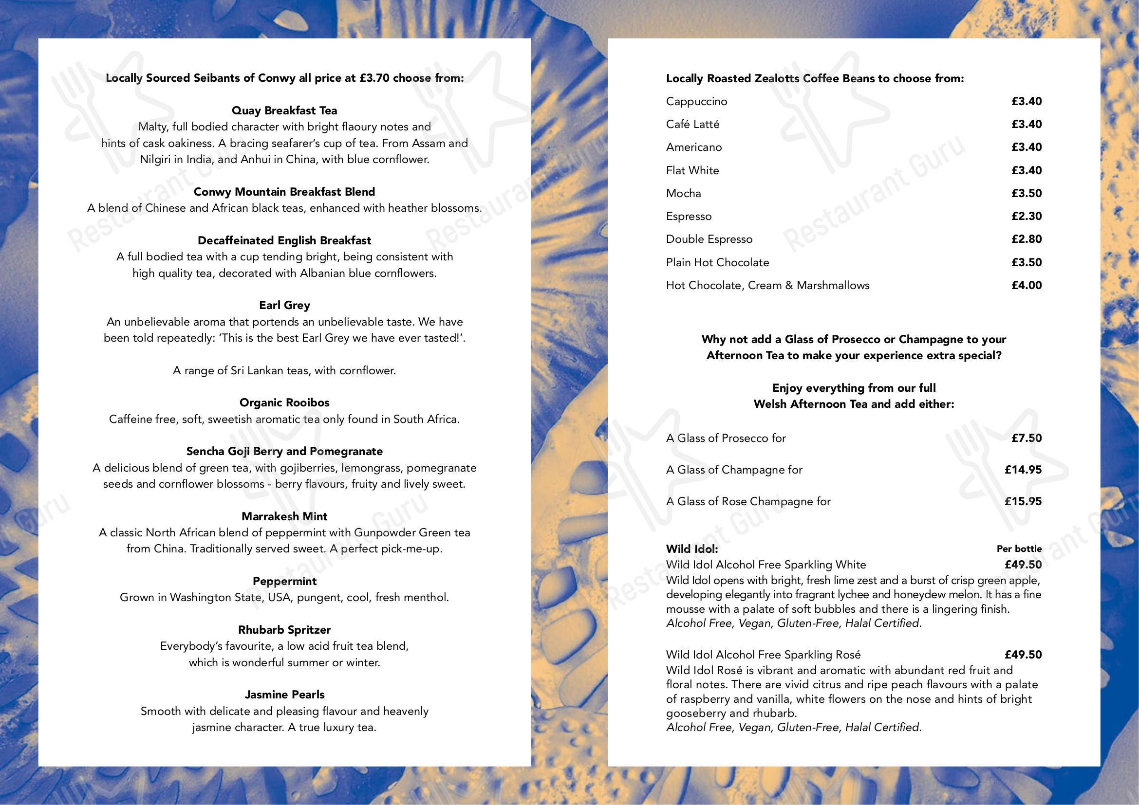 Menu at Quay Hotel & Spa pub & bar, Conwy