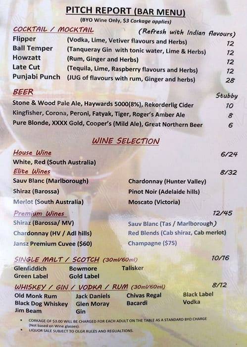 Menu at Eden Garden Indian Restaurant, South Brisbane