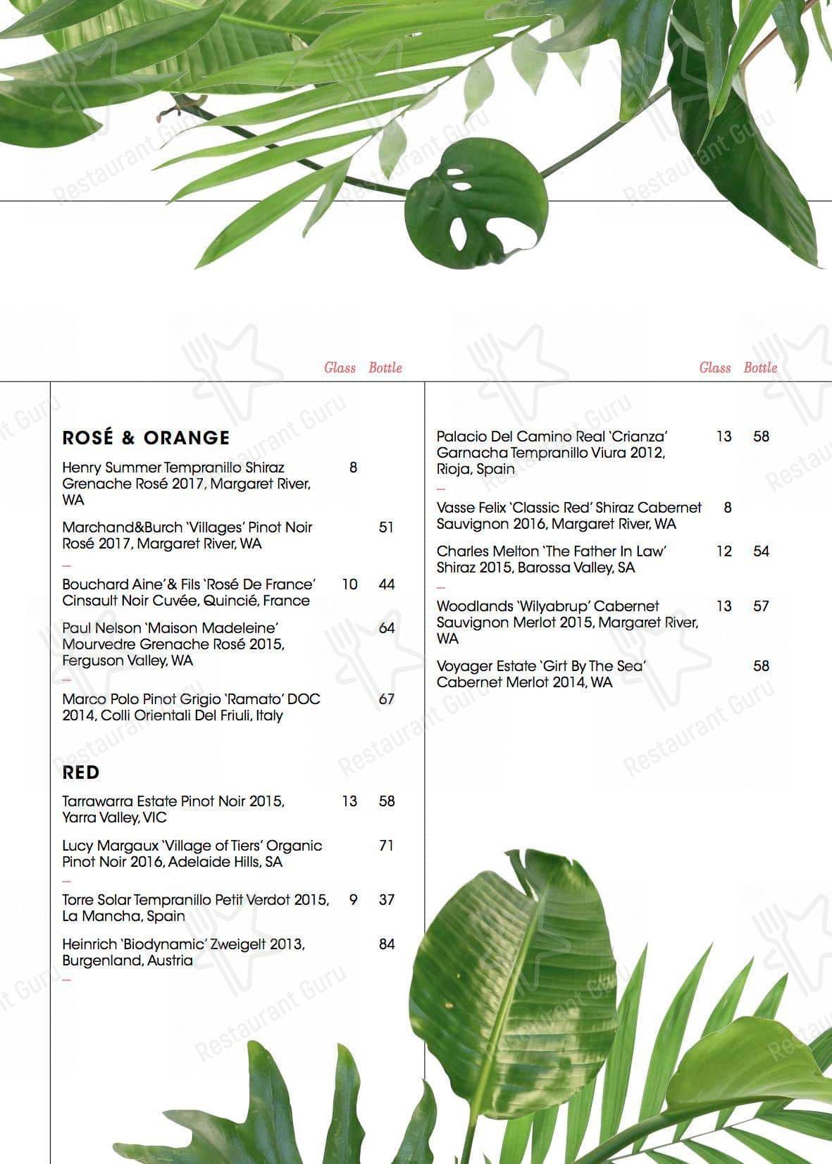 Menu at Henry Summer pub & bar, Northbridge