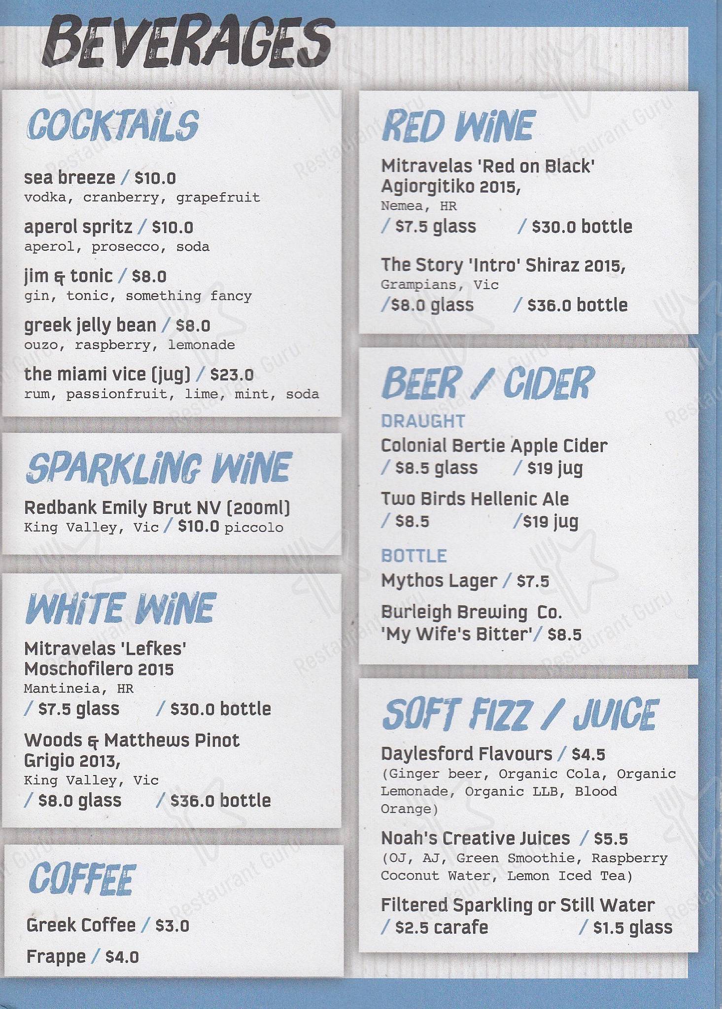 Menu at Jimmy Grants Robina restaurant, Robina, /19 Robina Town Centre Dr