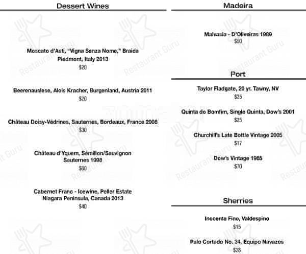 Menu at Le Bernardin restaurant, West New York, 155 W 51st St