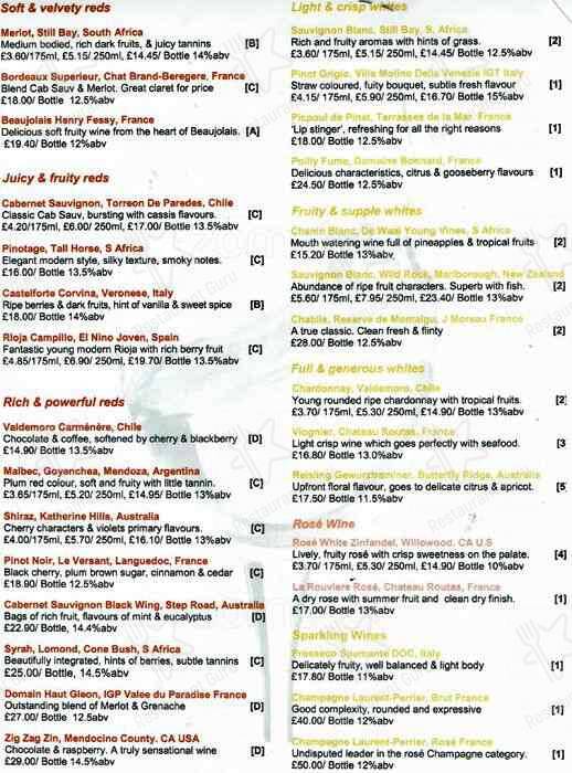 Menu at The Abbotsford Bar & Restaurant, Edinburgh