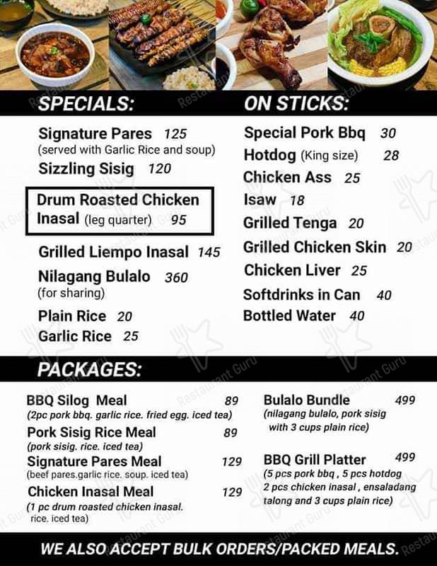 Menu at Central BBQ Boy, Makati, H254+382