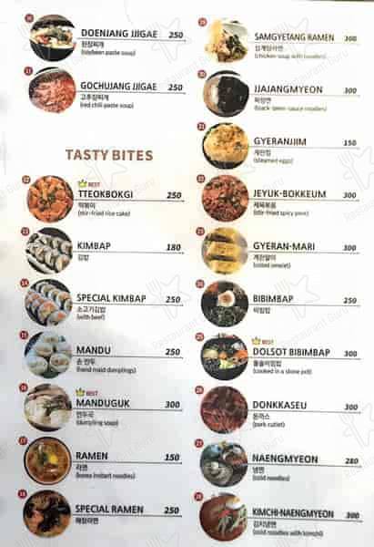 Menu at Somac Korean Restaurant, Cebu City, Pope John Paul II Ave