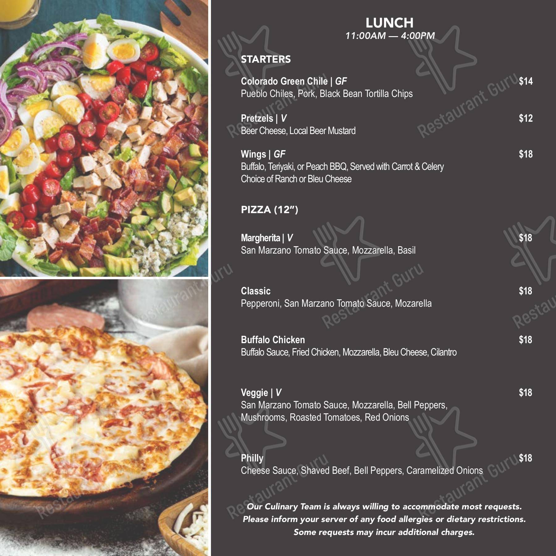 Menu at Mountain View Restaurant, Colorado Springs, Broadmoor Valley Rd