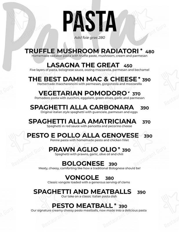 Menu at 205 BGC restaurant, Taguig