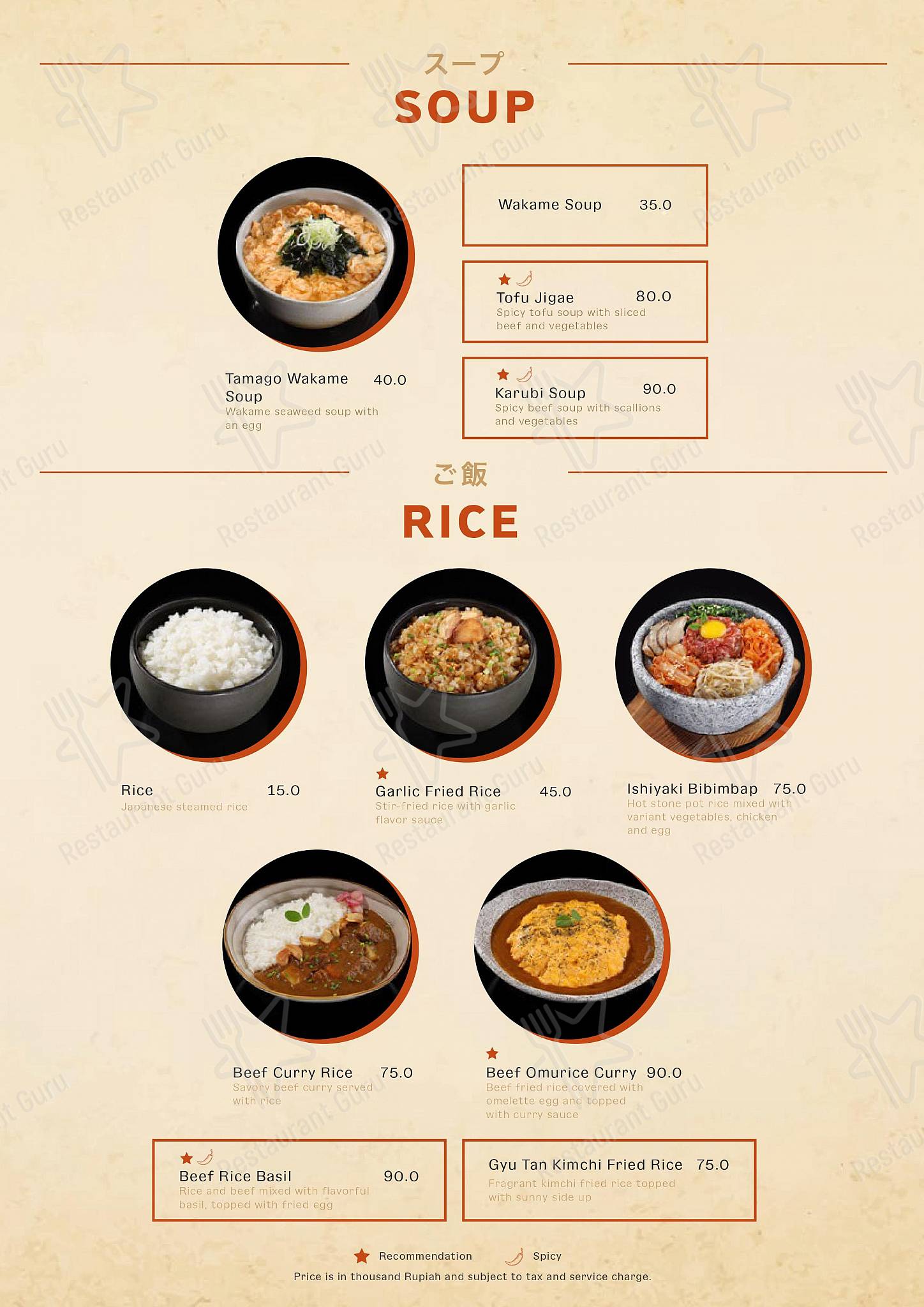 Menu at Beef Boss restaurant, North Jakarta