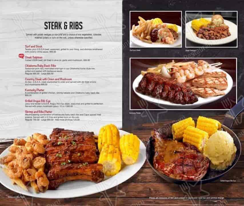 Menu at Burgoo restaurant, Pasay, SM Mall Of Asia