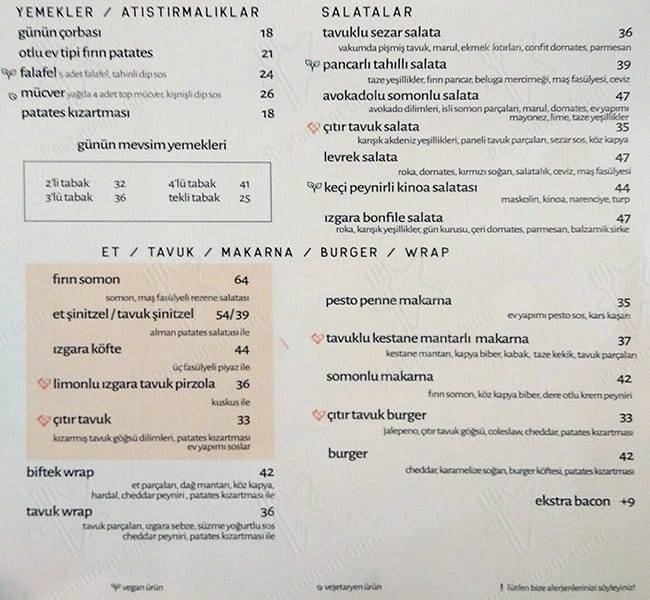 Menu at 700 GRAM, Istanbul, Cafer Ağa Mahallesi Ruşen Ağa Sok No: 3 /C