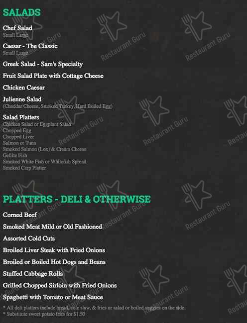 Menu at Centre Street Deli restaurant, Vaughan, Centre St