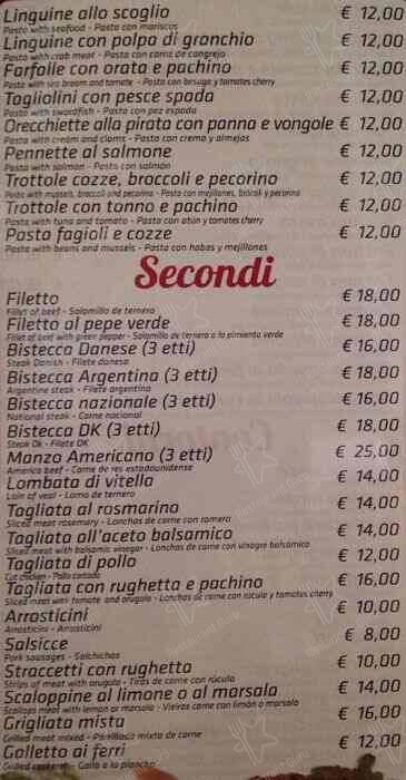 Menu da Il Carpaccio ristorante, Roma, Via Flavio Stilicone